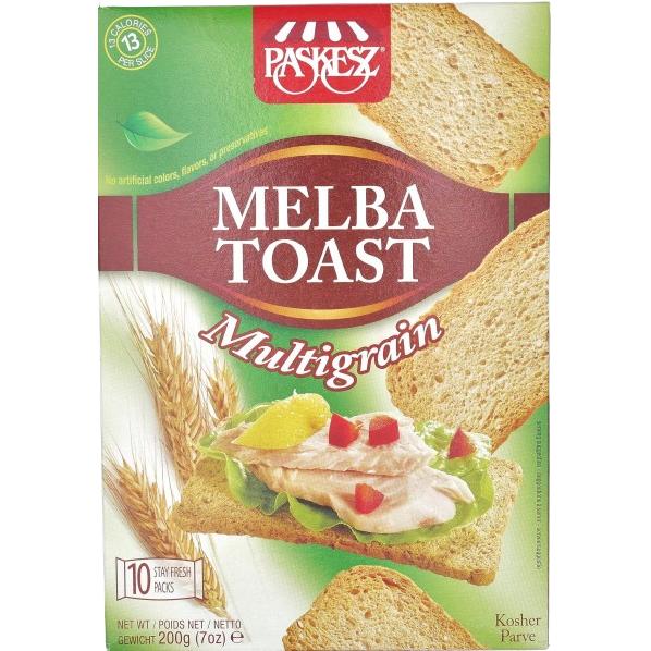 KOSHER MELBA TOAST MULTIGRAIN PASKESZ (10X20G) 200 GR ...